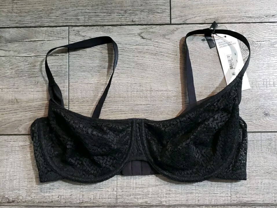 DKNY 38D Women's Modern Lace Unlined Demi Bra 4019, Underwire, Black | eBay