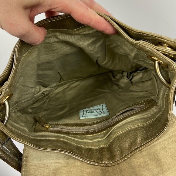 Cynthia Rowley Hillary Metallic Gold Shoulder Bag Lea… - Gem