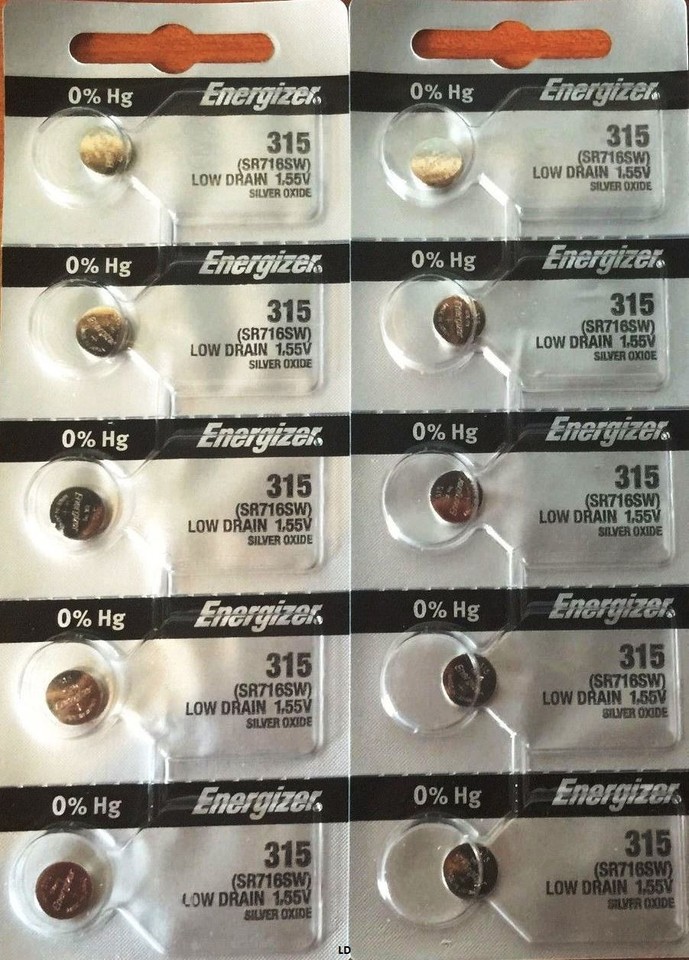 ENERGIZER 315 SR716SW WATCH BATTERIES SR67 SR716 NEW SEALED Authorize ...