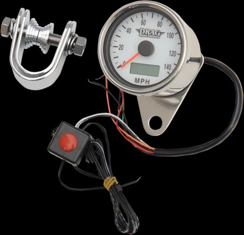 DS MPH Polished White Face Mini Speedo w Odo Dyna Low Rider 99-03 | eBay