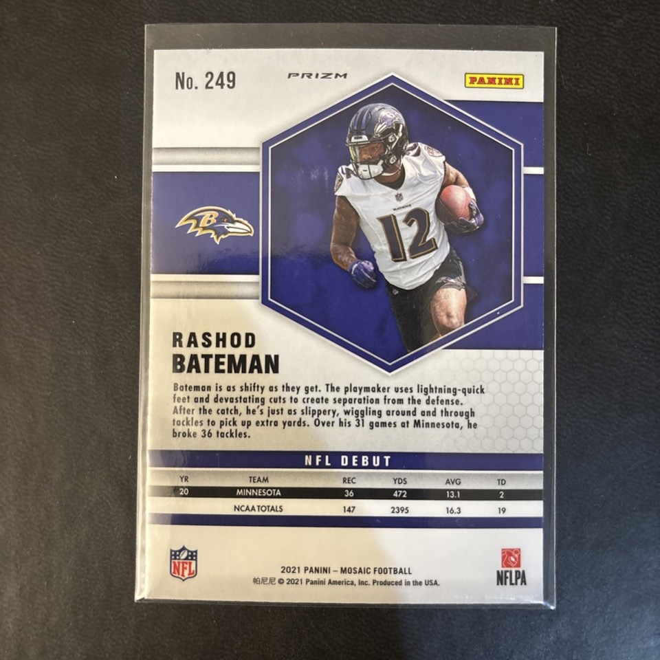 2021 Panini Mosaic - NFL Debut Rashod Bateman #249 Mosaic Reactive ...