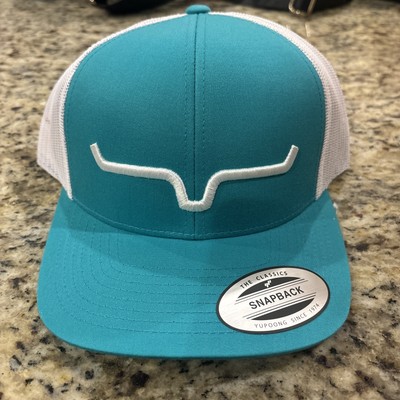 Kimes Ranch Unisex Weekly Trucker Baseball Cap Teal/White Cotton Blend ...