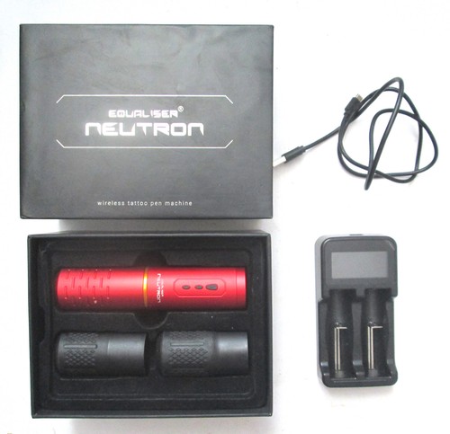 Equaliser Neutron 4.0 Wireless Tattoo Machine Pen w/ Charger, RED Color ...