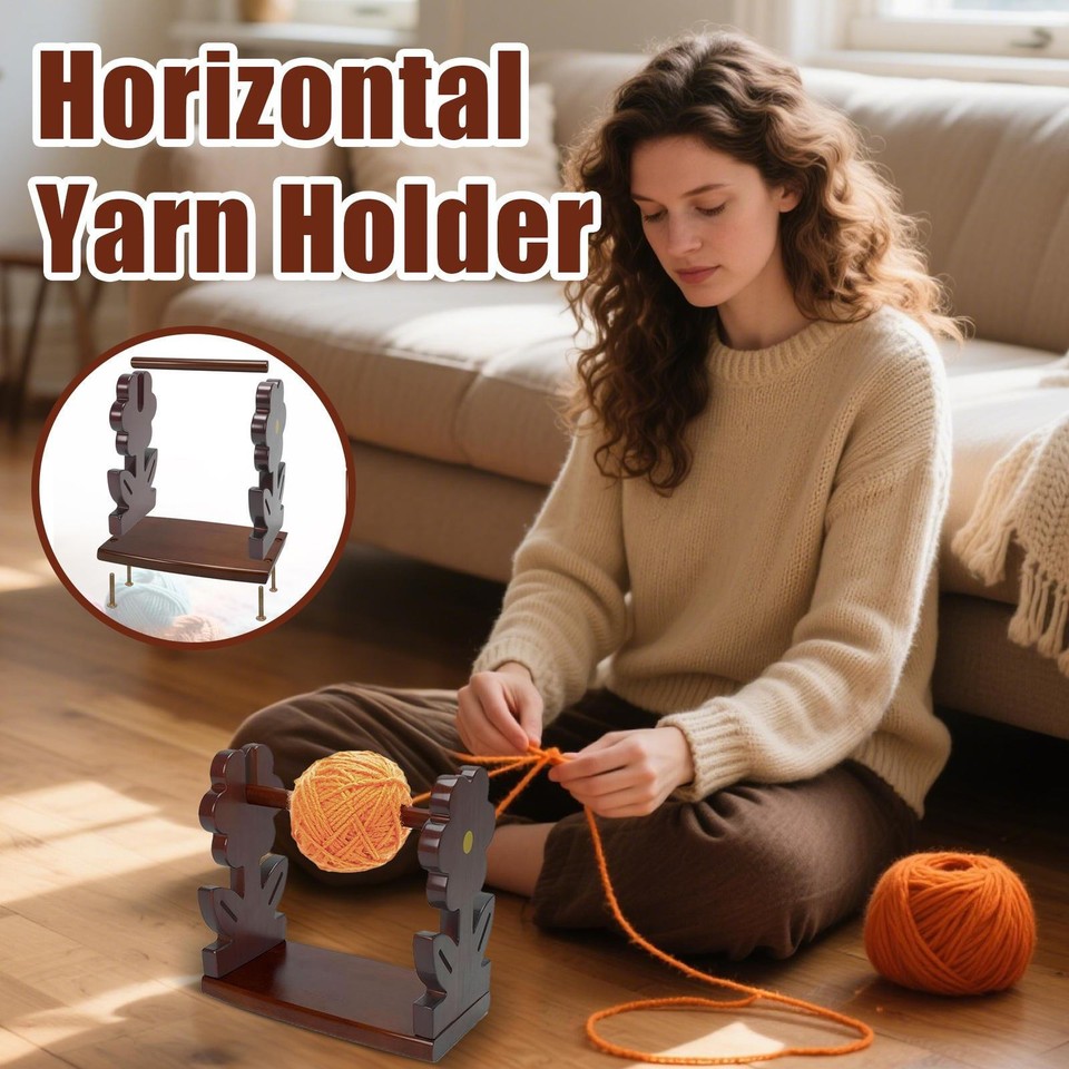 Yarn Holder Horizontal Yarn Spindle Dispenser Wooden Spindle | eBay ...