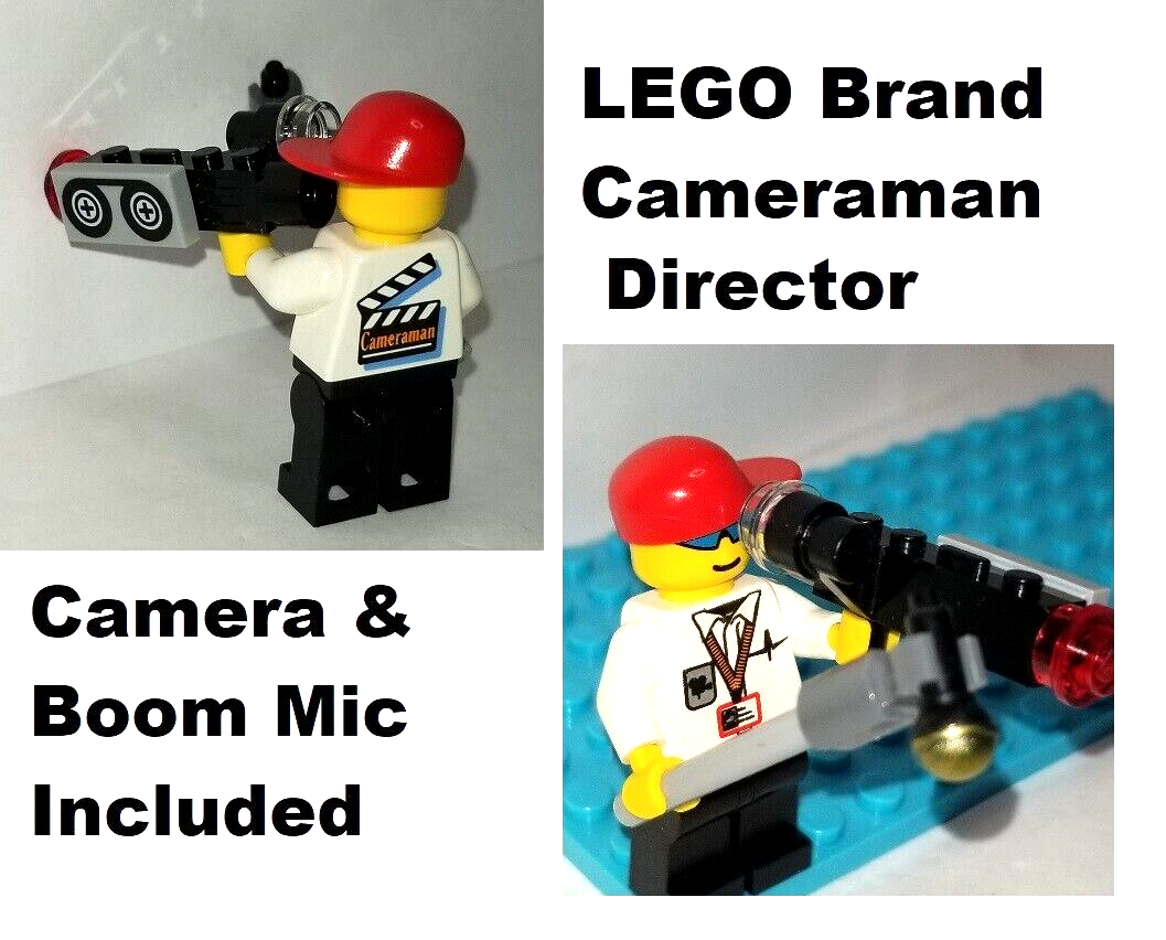 LEGO Minifigure Cameraman Director Badge Video Camera Boom Mic Reporter ...