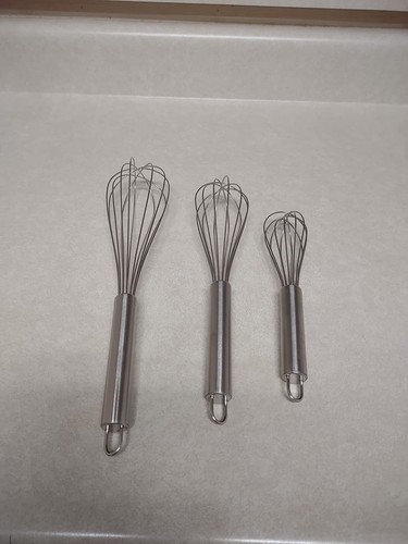 3 Pcs Stainless Steel Whisk Kitchen Utensil Wisk For Blending and ...