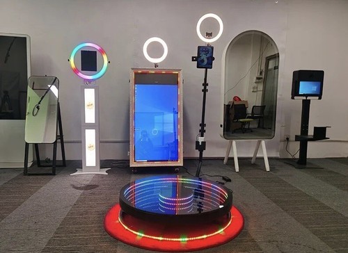 360SPB 360 Photo Booth 39.4" LED Glass video Platfom Auto Remote ...