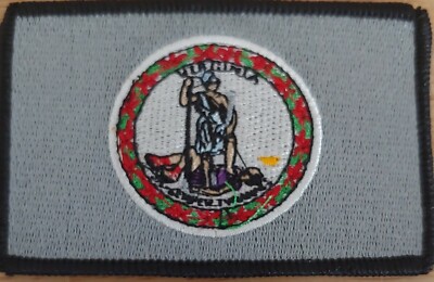 Virginia State Flag Patch W/ VELCRO® Brand Fastener Tactical Gray ...