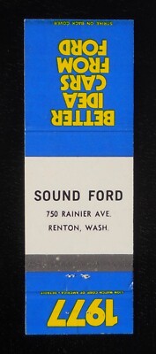 1977 Ford Sound Ford 750 Rainier Ave. Renton WA King Co Matchbook ...