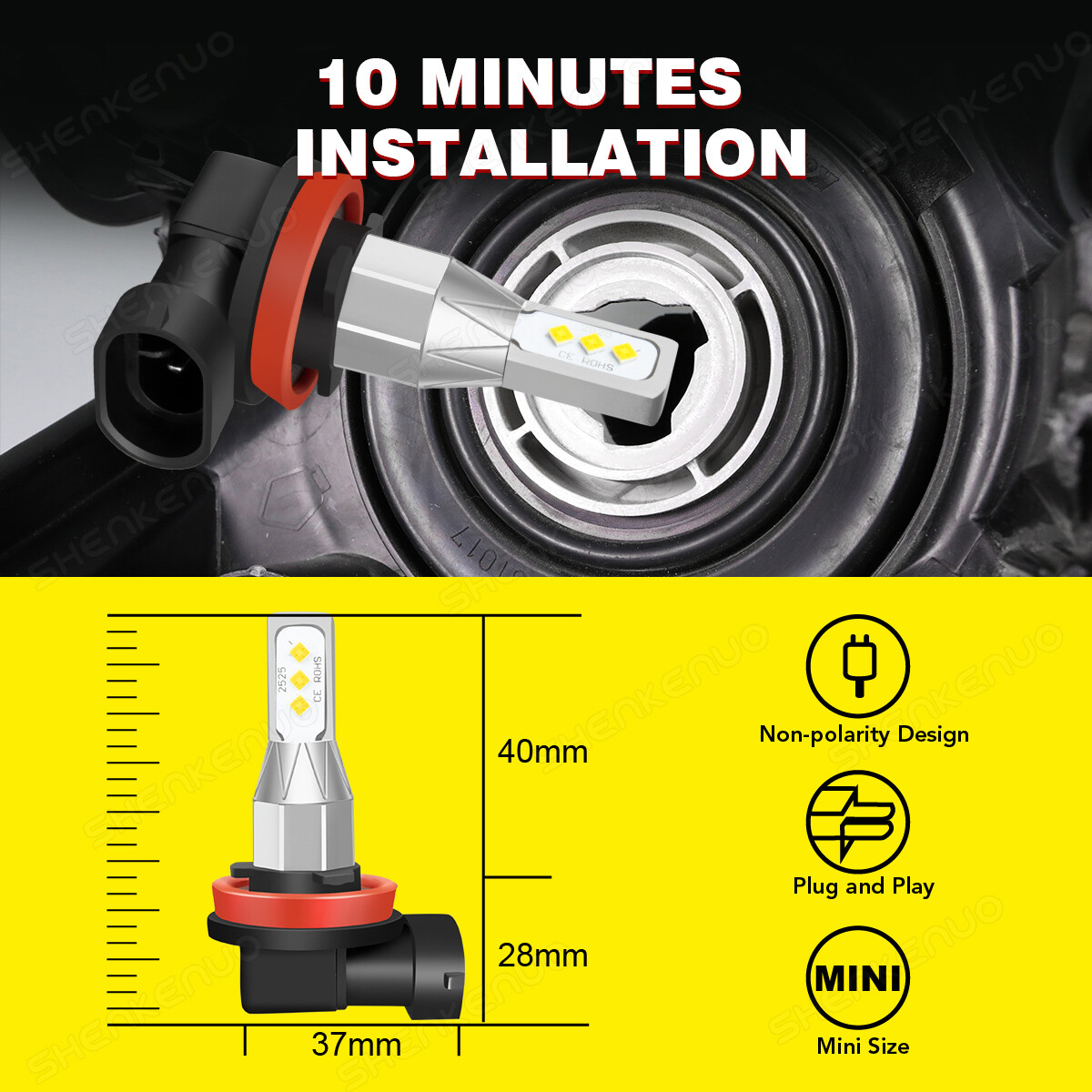 For Toyota RAV4 2016 2017 2018 LED Headlight Bulbs High/Low + Fog Light ...