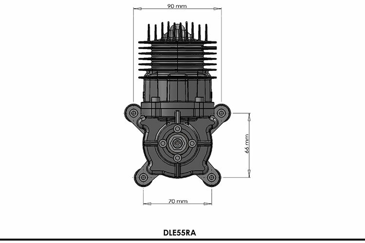 DLE-55RA 55CC Rear Exhaust Gasoline Engine w/ Ignition & Muffler For RC ...