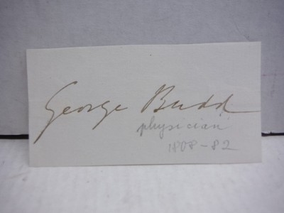 Autograph of George Budd M.D | eBay