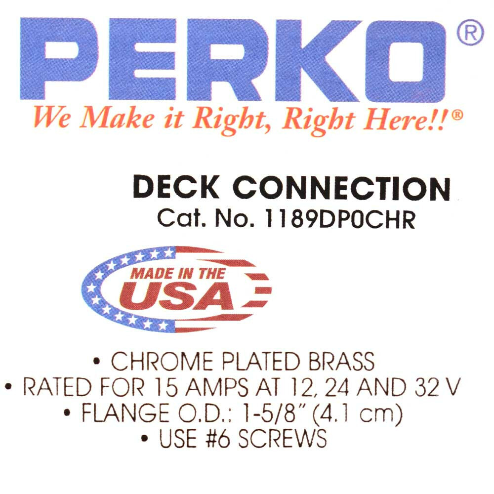 Perko Boat Deck Connection 1189DP0CHR | Ranger 201484 Silver ...