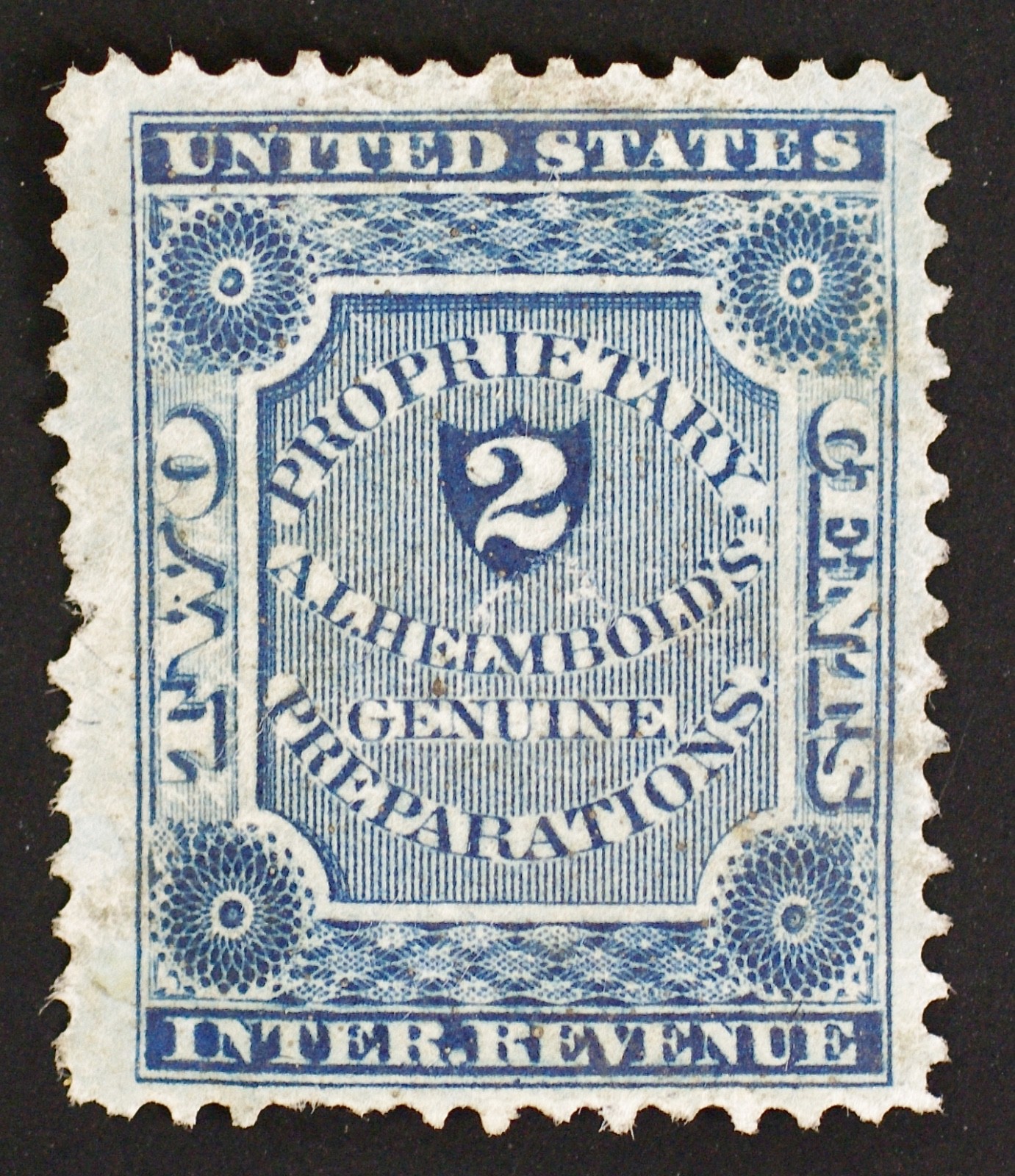 RS110b 2c A.L. Helmbold US Revenue Match & Medicine Private Die CV $140 ...