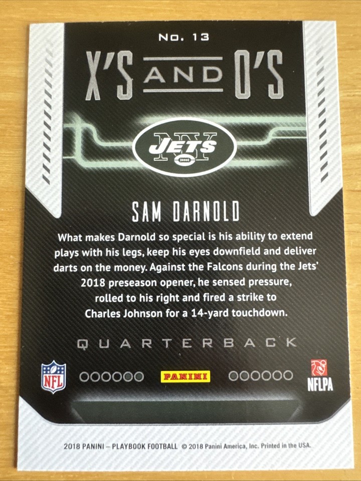 Sam Darnold 2018 Playbook X's and O's Rookie Card #13 (6842) | eBay
