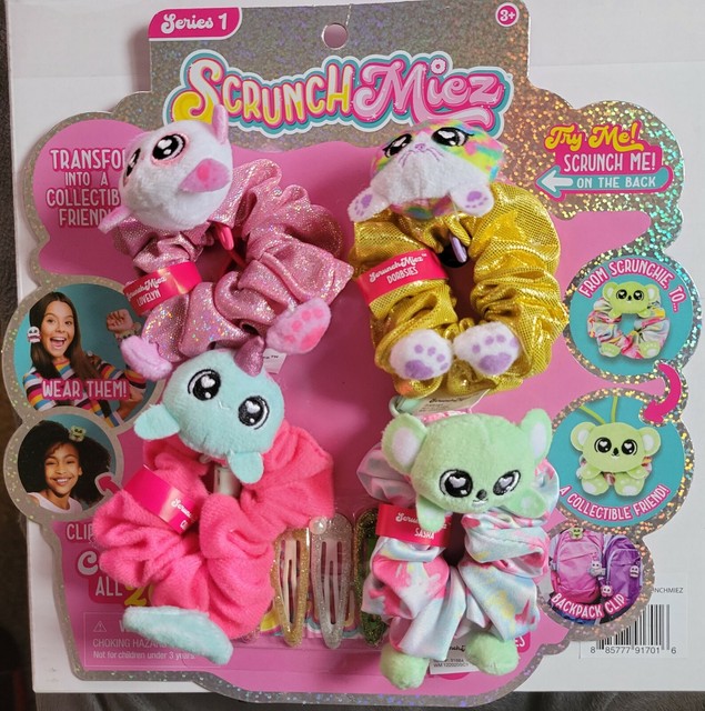 Scrunchmiez 4 Pack Plush Scrunchies Collectible Toy Dorbsies Gold ...