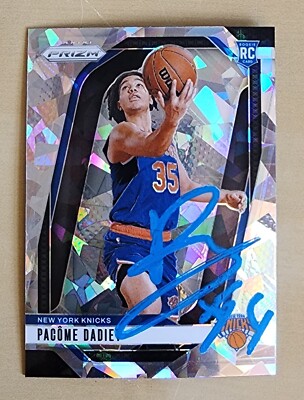Pacome Dadiet Signed Prizm Ice Rookie 2024-25 Card #259 NY Knicks NBA ...
