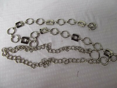 silver tone metal belt chain link medieval renaissance sz M L MINT | eBay