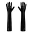 Womens PVC Leather Long Glove Opera Length Finger Stretchy Gloves Party ...