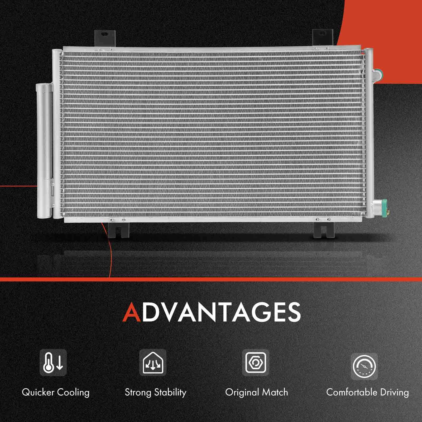 A-Premium A/C Condenser w/ Bracket & Receiver Drier for Honda Civic ...