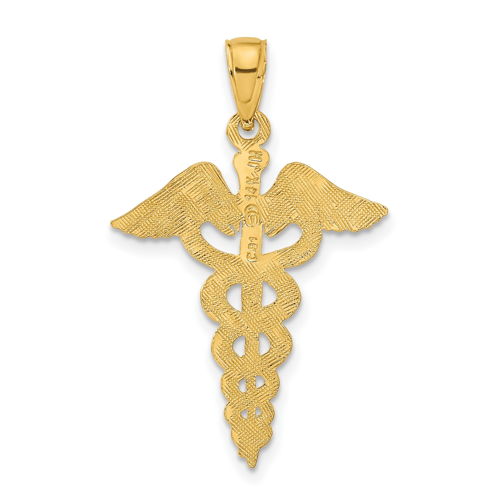 10k Yellow Gold Caduceus Pendant 32 mm x 21 mm | eBay