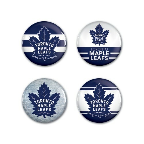 Toronto Maple Leafs Wincraft NHL Button Pins 4 Pack 1-1/4" Round FREE ...