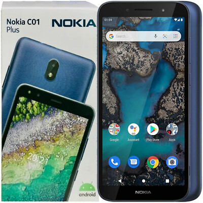 BNIB Nokia C01 Plus Dual SIM 16GB + 1GB Blue Factory Unlocked 4G/LTE ...