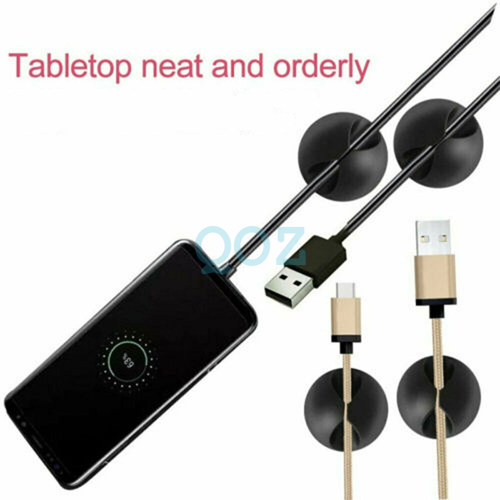 6pcs Cable Wire Clips Tidy Cord Lead Organiser USB Charger Holder ...
