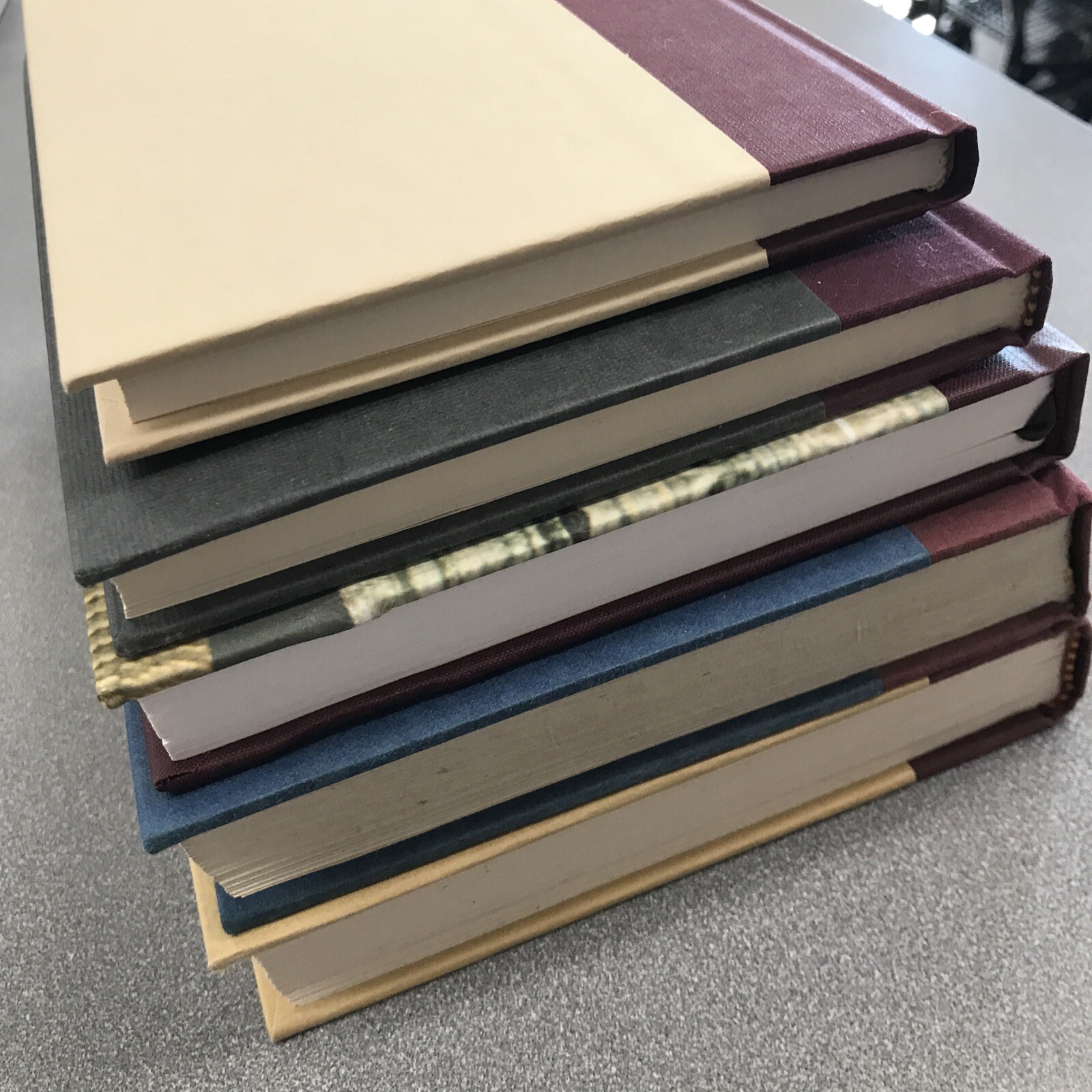 Lot of 5 maroon decor shelf prop staging decorative book stack | eBay