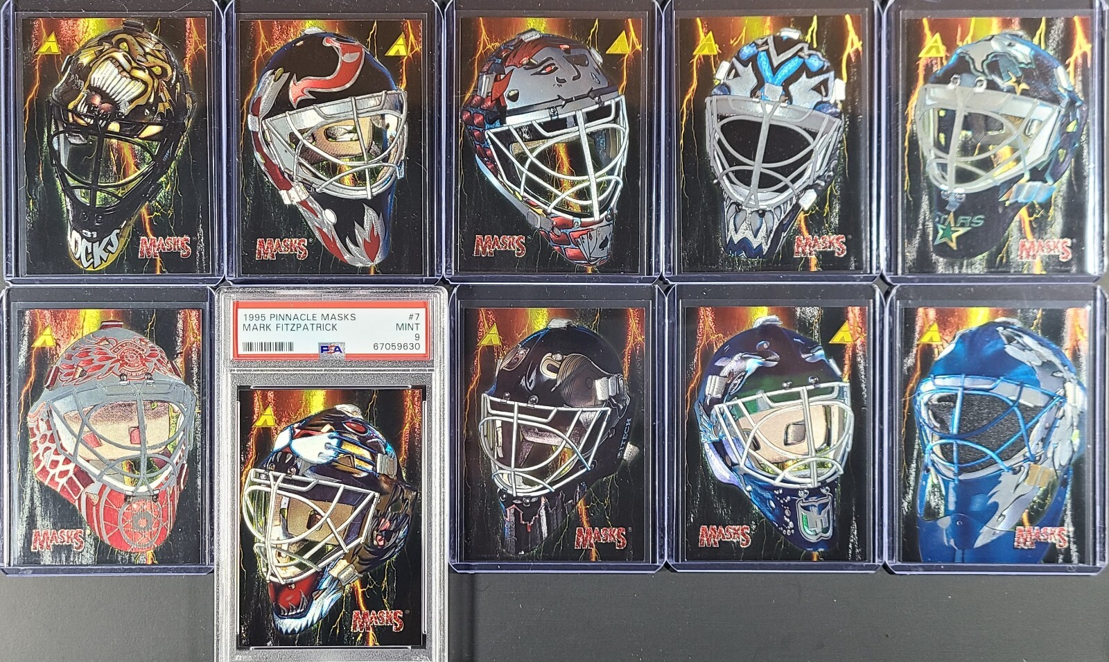 1995-96 Pinnacle Masks Complete Set of 10 Cards Incl. #7 Mark ...