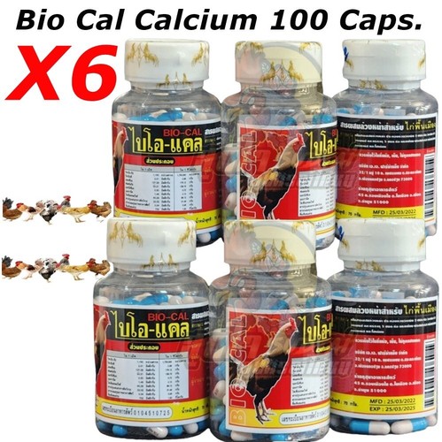 6X Bio Cal Calcium Vitamin Supplement Rooster Chicken Strong Bone ...