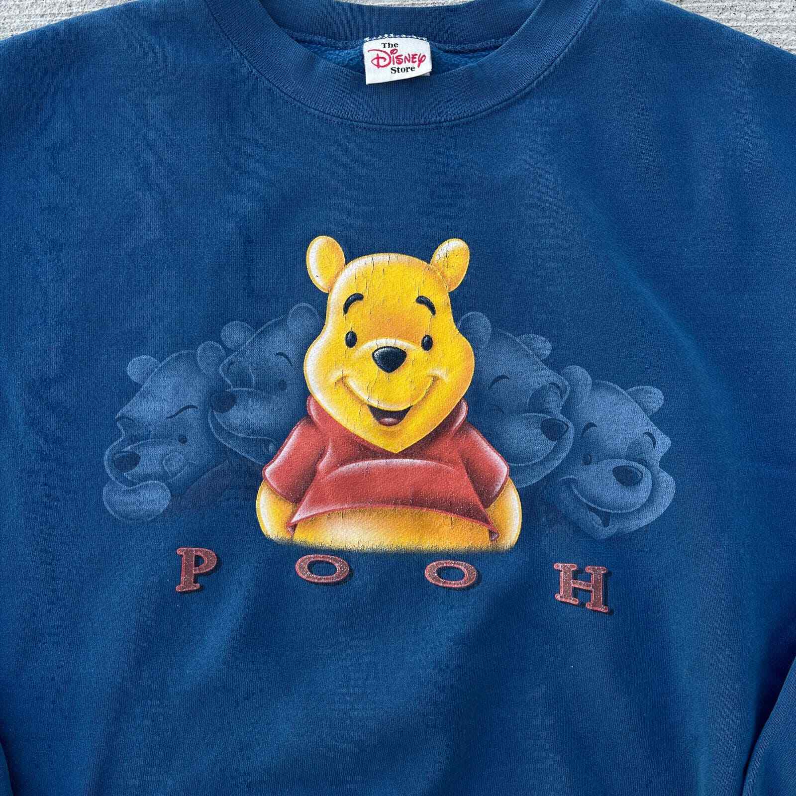 Vintage Blue Winnie the Pooh Disney Sweatshirt Size XL - Gem