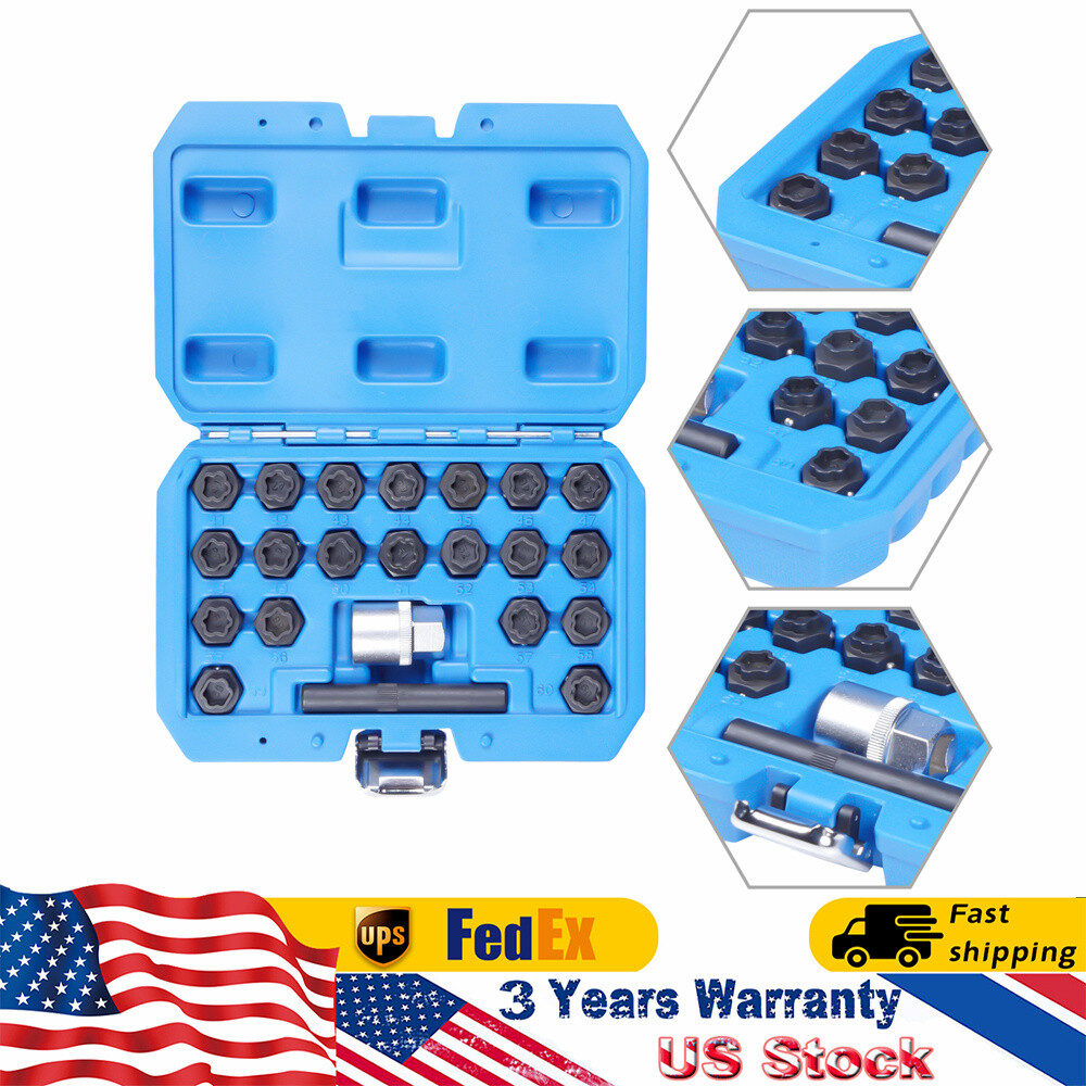 22 PCS Universal Locking Lug Nut Master Key Set Wheel Lock Removal for ...