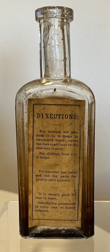 Antique OPIUM Quack Medicine Bottle The Old & Reliable KING Liniment ...