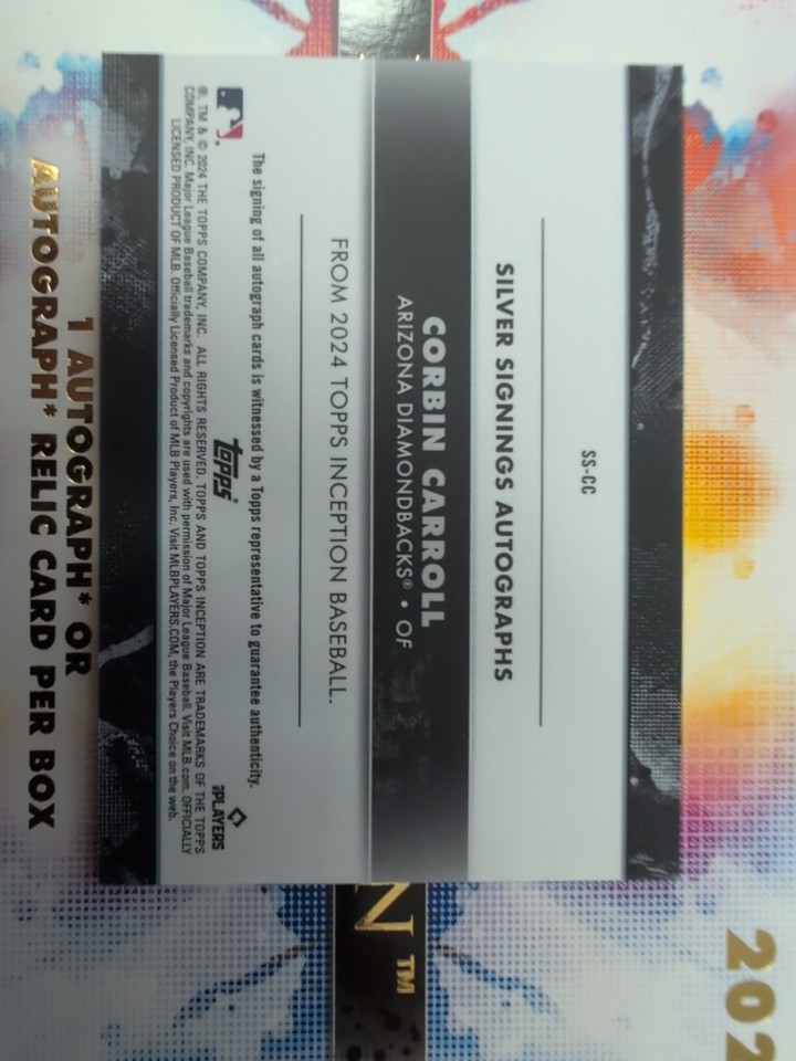 2024 Topps Inception Corbin Carroll #SS-CC Silver Signings Auto RC /125 ...