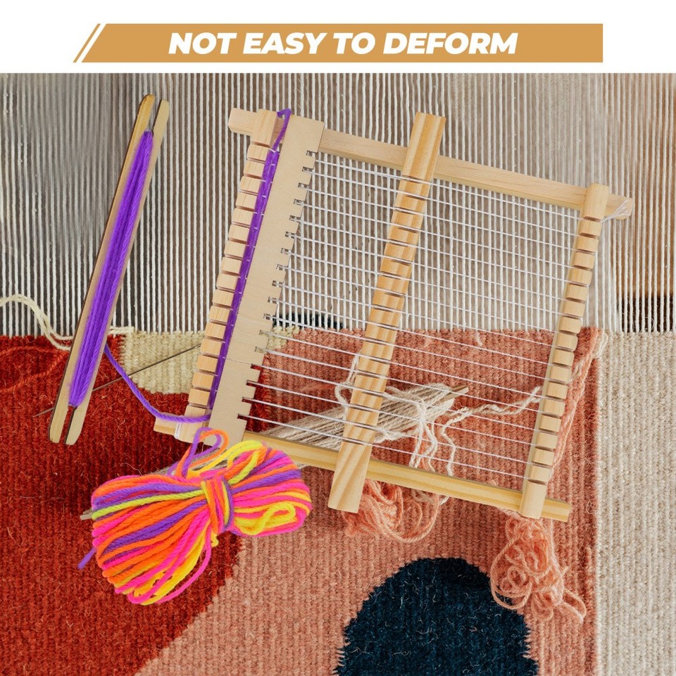 Sewing Machine Child Kids Knitting Loom Desktop Wooden Weaving Kit | eBay