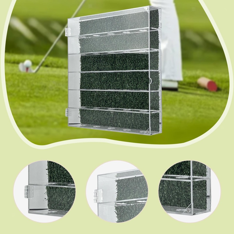 Golf Ball Display Case Wall Rack Holder for Desk Wall Mount and Desktop ...