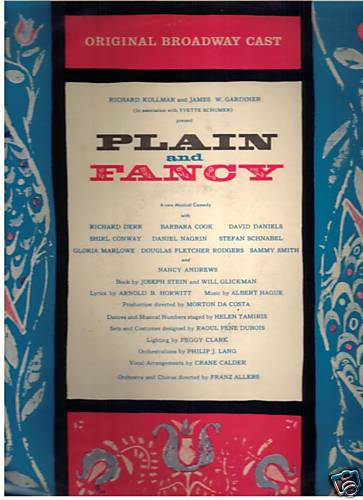 Plain And Fancy - 1955- Original Broadway Cast-Record LP | eBay
