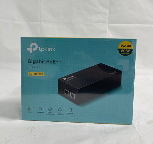 TP-Link TL-PoE170S 802.3at/af/bt 60W Supply Gigabit PoE Injector | 1000 ...