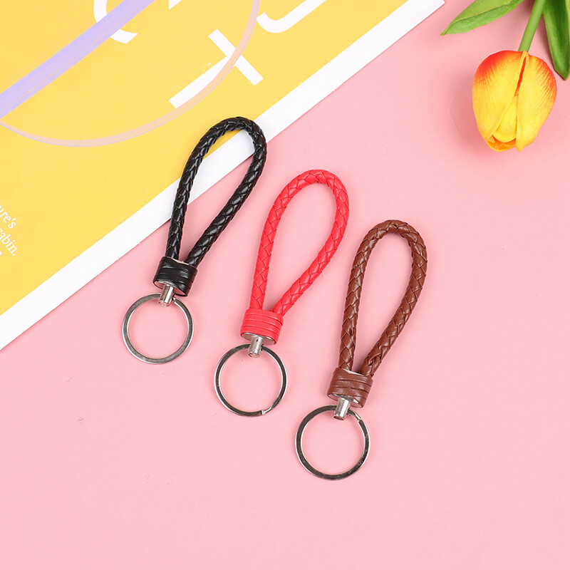 1PC Leather car key chain Men's hanging rope couple bag key chain lany ...