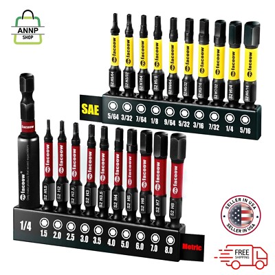 Facoow Hex Bit Set, S2 Alloy Steel Allen Wrench Drill Bit Set with ...