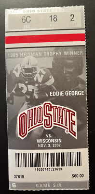 Ohio State vs Wisconsin 11/3/2007 Game Six College Football Ticket Stub ...