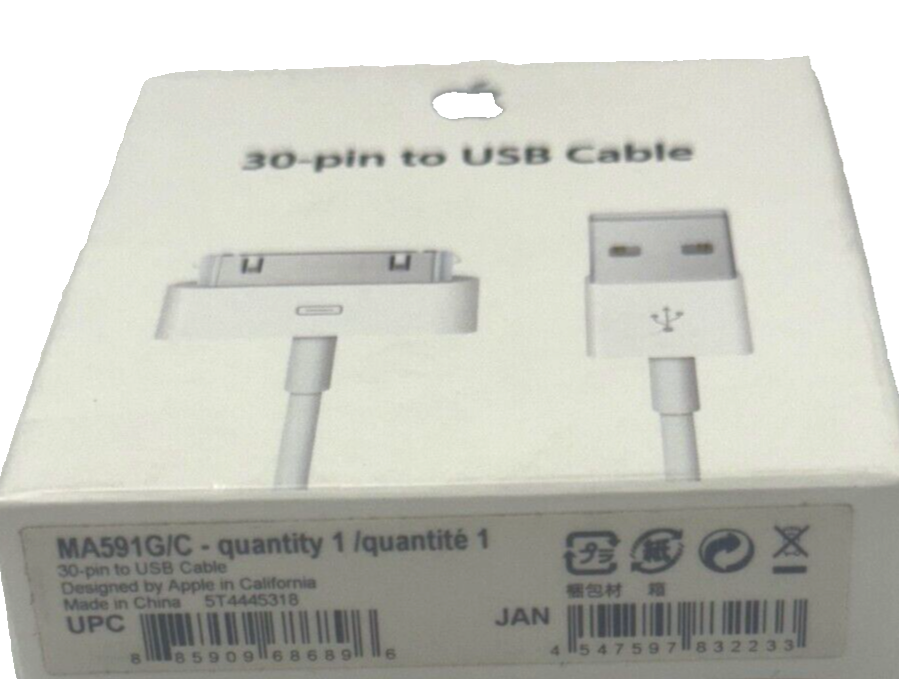 Apple MA591G/C 30-pin to USB Cable for sale online | eBay