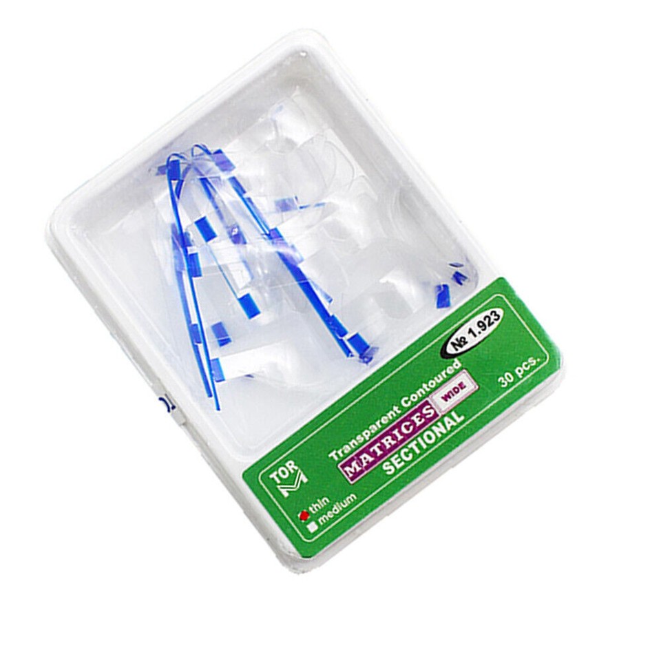 30Pc/Box Dental Transparent Plastic Matrix Sectional Contoured Matrices ...