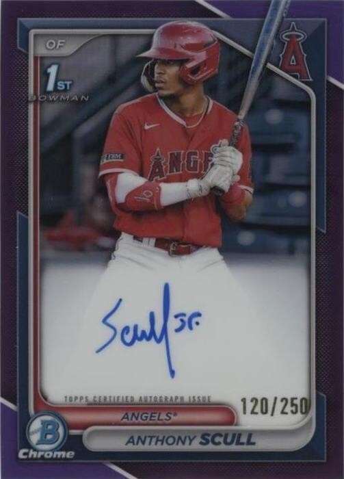 2024 Bowman - Chrome Prospect Autographs Anthony Scull #CPA-AS Purple ...