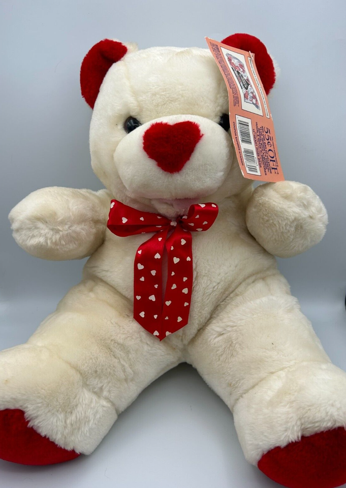 Valentine's Day 16" Red Heart Nose Ear Teddy Bear w/ Hearts Bow Tie ...