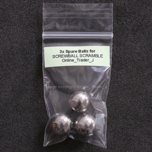 SCREWBALL SCRAMBLE Ball - 3x Replacement Metal Steel Ballbearing +BAG ...