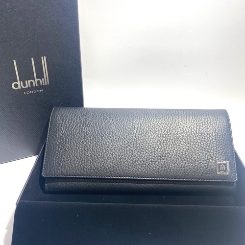 1558 Dunhill YORK COAT WALLET WITH ZIP bi-fold long wallet Black unused ...
