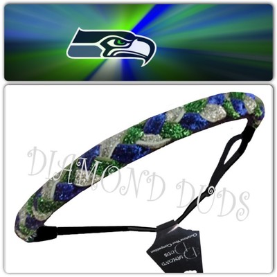 Seattle Seahawks Football colors Bling Womens sparkley braided Headband ...