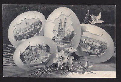 1905 multi-view Easter Eggs Zurich Switzerland postcard | eBay